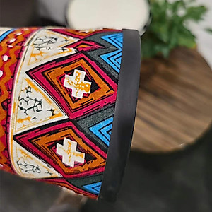 Meech Djembe Drum for Kids Bongo Congo Goatskin African Drum Cloth Stitching African Drums Konga Drums 8 Inch Wide7.67 Inches High14.96 Inches Red