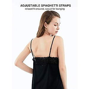 Femofit Pajamas Set for Women Lace Cami Tops and Shorts Cotton Modal Lingerie Soft Sleepwear Pjs (Black,M)