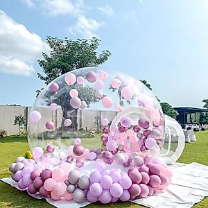 Bubble Dome House Inflatable Bubble Tent,PVC Bubble Balloon House Inflatable for Kids Party with Blower Balloons House 10ft Diameter, 6ft Tunnel Children's Day Gift