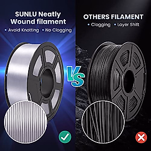 3D Printer Silk Filament and S2 Filament Dryer Black, SUNLU Shiny Silk PLA Filament 1.75mm, Smooth Silky Surface, Silk Silver 1KG