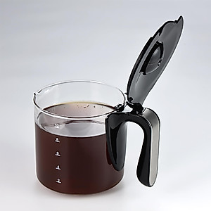 BESBARISTA Replacement 10-Cup Glass Carafe, Compatible with Smeg Coffee Maker DCF02 (Black)