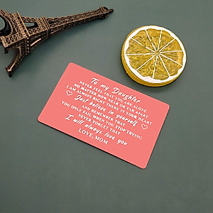 Daughter Gifts Daughter Inspirational Gifts Metal Wallet Card Insert Daughter Wedding Card Daughter Birthday Christmas Graduation Gifts Mom Loves Daughter Gifts Just Believe in Yourself
