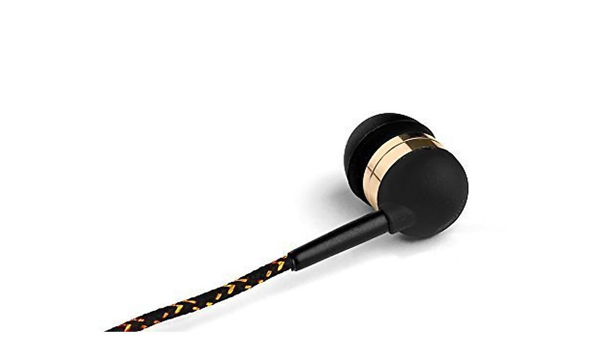 Tweedz Black & Gold Earbuds: Durable, Tangle-Free, Noise Isolating