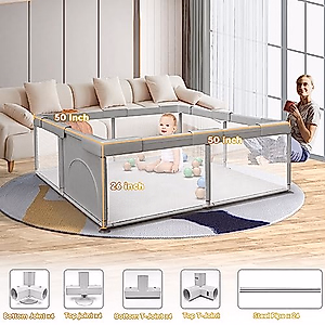 Baby Playpen 47x47 inch Small Playpen for Babies and Toddlers Active or Nap Area