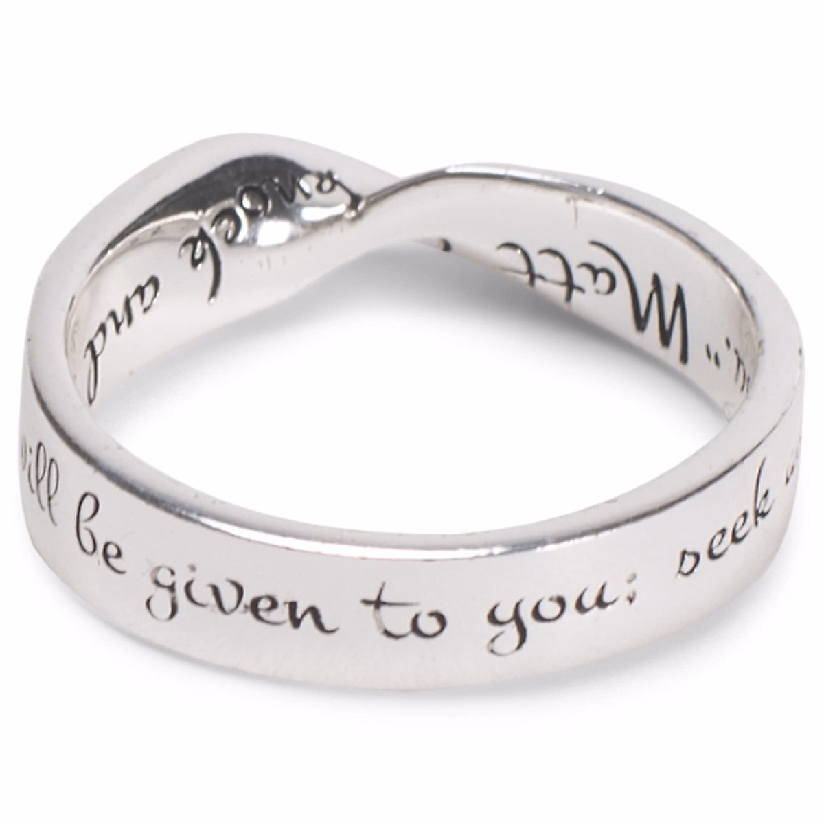 Dicksons Shall Be Given Silver Plated Size 8 Stainless Steel Wide Mobius Ring