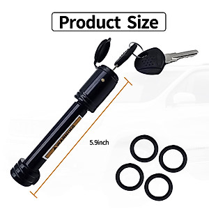 NGHEY 1 PC Trailer Lock, 5/8" Diameter Barbell-Style Lock Hook, Suitable for 2" Receiver, Suitable for Trailers, Trucks, Boats (Black #90MM)