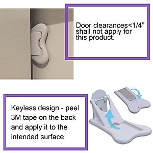 4 Pack Sliding Door Lock for Child Safety, Baby Proof Locks for Sliding Glass Doors, Closets, Patio Door, Window - Childproof Sliding Door Locks - No Screws or Drills