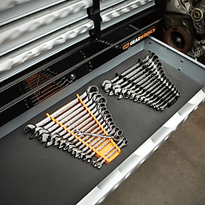 GEARWRENCH 30 Piece 12 Point Ratcheting Combination SAE/Metric (1/4-1 in., 8-24 mm) Wrench Set with Wrench Racks - 86702