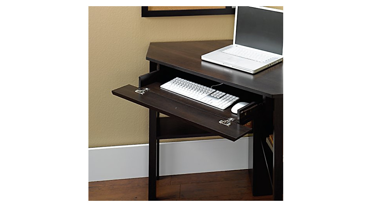 Sauder Corner Computer Desk - Space-Saving Cinnamon Cherry Finish