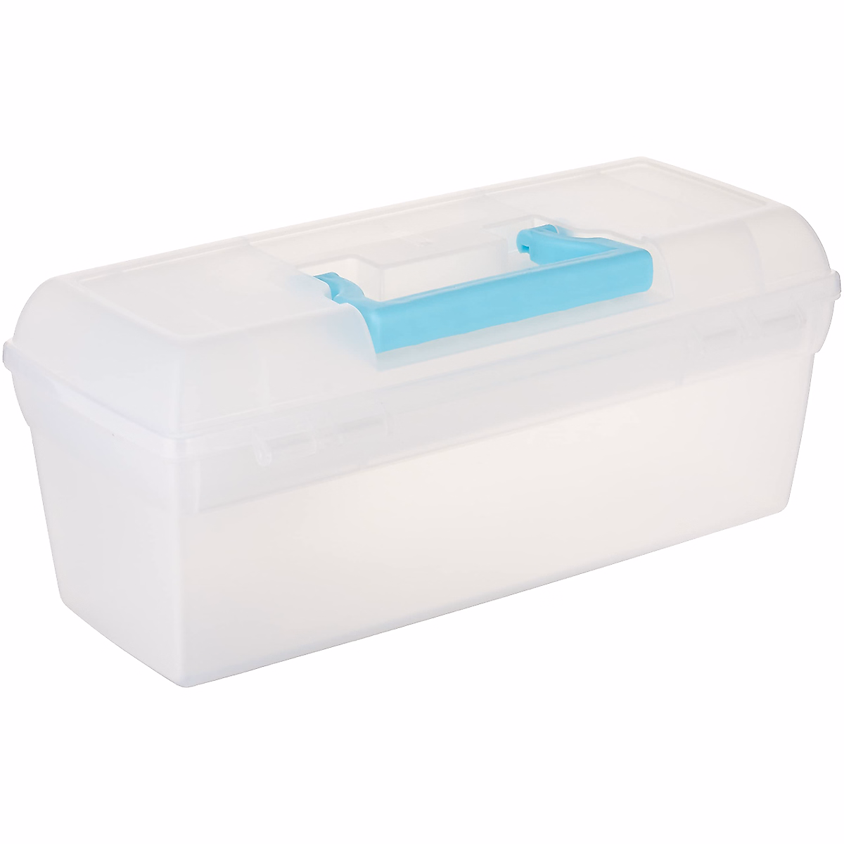 ArtBin 83805 Essentials Lift-Out Tray Box, Portable Art & Craft Organizer with Handle and Tray, Clear