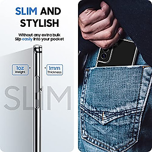 EJGNA for Samsung Galaxy S22 Phone Case, [20X Anti-Yellowing] [Military-Grade Drop Protection] for Galaxy S22 Case 5G 6.1", Hard PC Back+Flexible TPU Frame, Diamond Clear