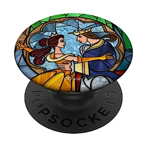 Disney Beauty and the Beast Belle and Prince Stained Glass PopSockets Adhesive PopGrip