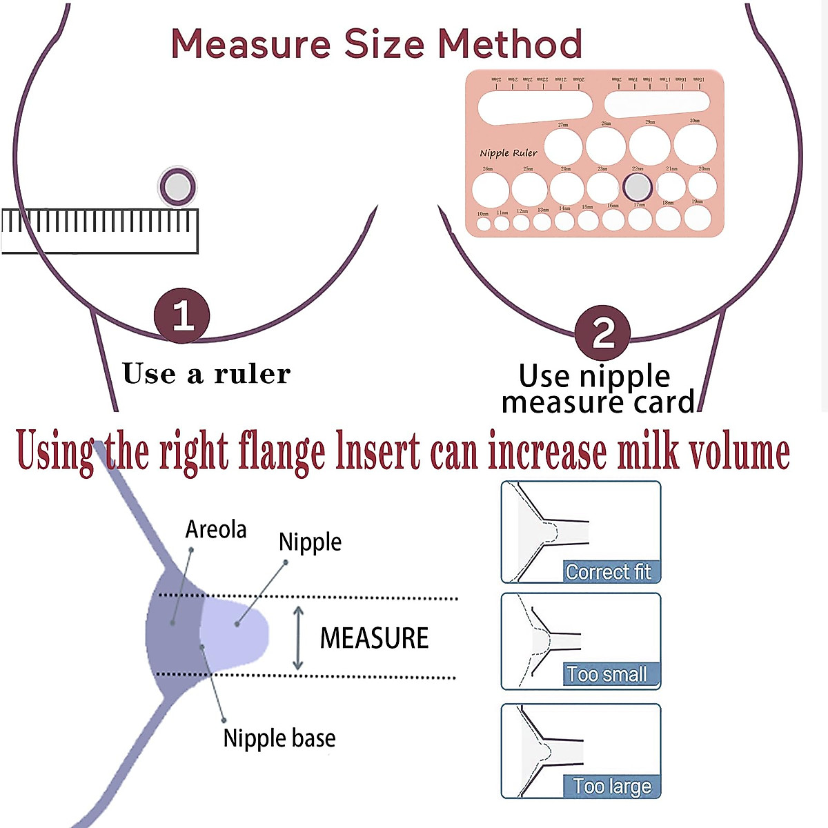 bliblo 6pcs Flange Insert 17mm, Compatible with TSRETE/Bellababy/Lansinoh/momcozy S9/S12/S9pro/S12pro,Wearable Breast Pump Shields/Flanges，Milk Collector 24mm Universal (17mm)