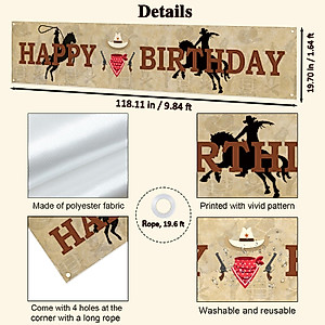 Labakita Lager Western Cowboy Happy Birthday Banner, Cowboy Theme Birthday Banner, Western Cowboy Birthday Party Decorations for Boy/Men
