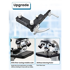 Crspexil Compound Binocular Microscopes 40X-2000X with 2.0 mp Camera, with Microscope Prepared Slides 30p,for Kids Students Adults,Microscope Accessories, Phone Adapter