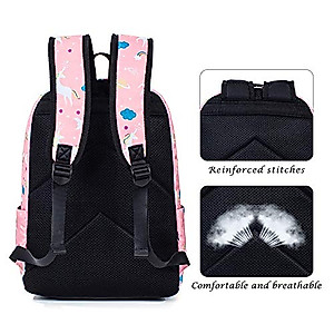Leaper Striped School Backpack and Unicorn Backpack Bundle