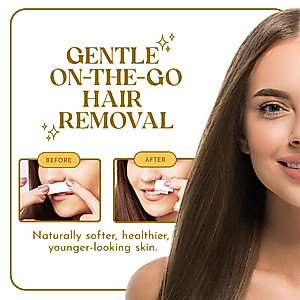 MOOM - Facial Sugaring Wax Travel Kit, Hair Removal for Chin, Eyebrows & Upper Lip - Made with Aloe Vera & Tea Tree Oil - Includes 1.6oz Jar, 6 Reusable Fabric Strips & 2 Wax Applicator Sticks