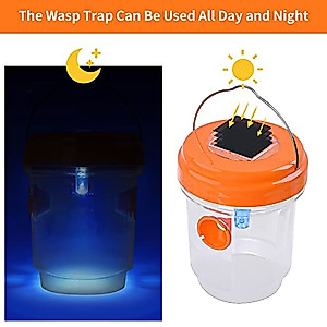 Wasp Trap, ASpace 2 Pack Wasp Traps Outdoor Hanging, Solar Reusable Yellow Jacket Trap, Easy and Efficient Capture of Yellow Jackets, bee, Fly, Fruit Flies and Other(2Pcs Orange), (ASpace-0)