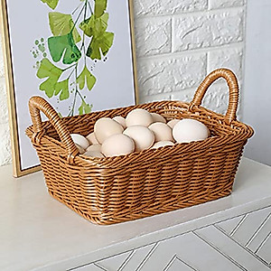 WSZJJ Snack Storage Basket, Rattan-Like Woven Fruit Bakery Display Basket Storage Basket for Household Living Room (Size : 31cm)