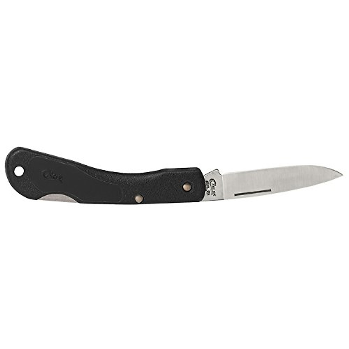 Case Cutlery 00253 Lightweight Mini Blackhorn Pocket Knife with Stainless Steel Blade, Black Synthetic