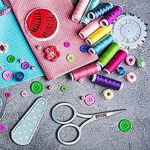 Hisuper Crafting Sewing Scissors Embroidery Scissors Small 3.6 Inch Serrated Blade Scissors with Leather Sheaths Threading Tool Scissors for Needlework Crochet Threading Tool