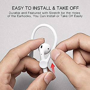 Ear Hooks Designed for Apple AirPods 1, 2, 3, Pro and Pro 2, ICARERSPACE AirPods Ear Hooks for Running, Jogging, Cycling, Gym - White