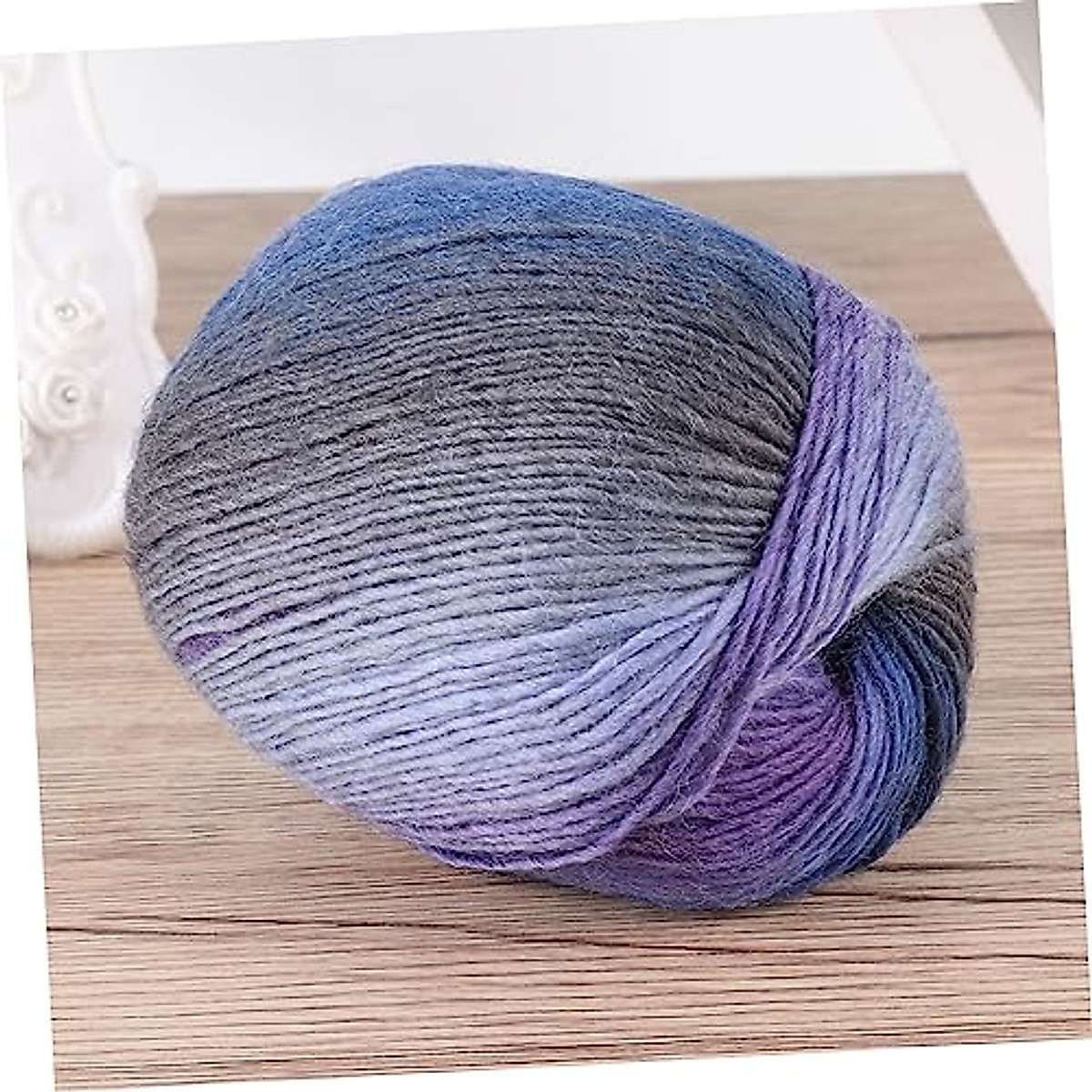 CRAFTHROU 1 Roll Self Striping Crochet Yarn Wool Rainbow Yarn Crochet Line Wool Yarn Knitting Yarn Material Crochet Scarf Line Gradient Colorful Yarn Scarf Thread to Weave Crochet Thread
