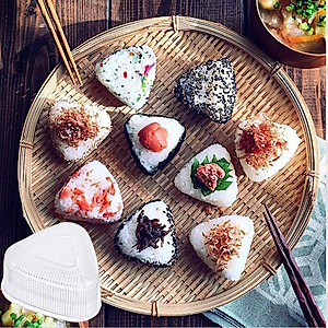 JINYONGXING Triangle Sushi Mold Onigiri Maker Bento Press Mold Diy Tool Triangle Rice Ball Sushi Make MoldKitchen Accessories(6 Pcs)