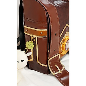 Cosplay.fm Brown PU Leather Bag Cute Backpack with Accessory