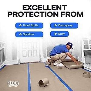 Brown Rosin Masking Paper 36" x 166' – 66 lb Thickness Floor Covering for Painting – Masking Paper for Painting and Construction – Painters Paper for Painting and Surface Protection by IDL Packaging