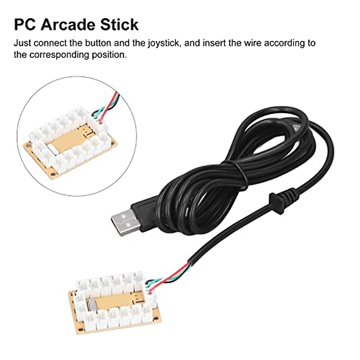 Shanrya PC Arcade Stick, Zero Delay Accessories Arcade Stick Simple Installation for Game Halls