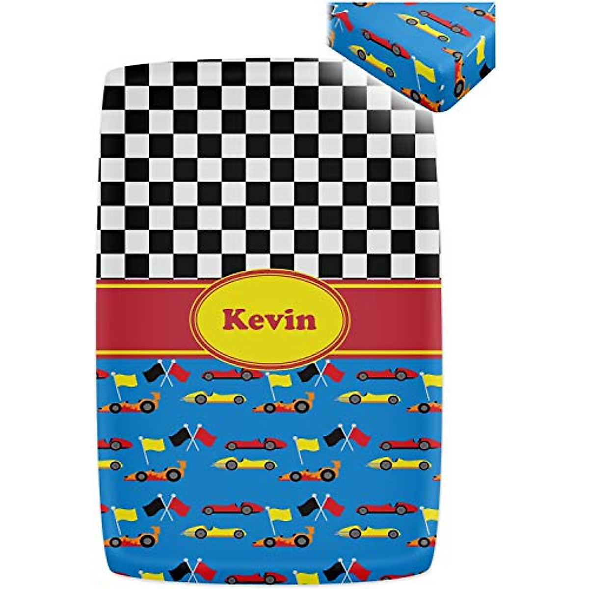 Racing Car Crib Fitted Sheet (Personalized)
