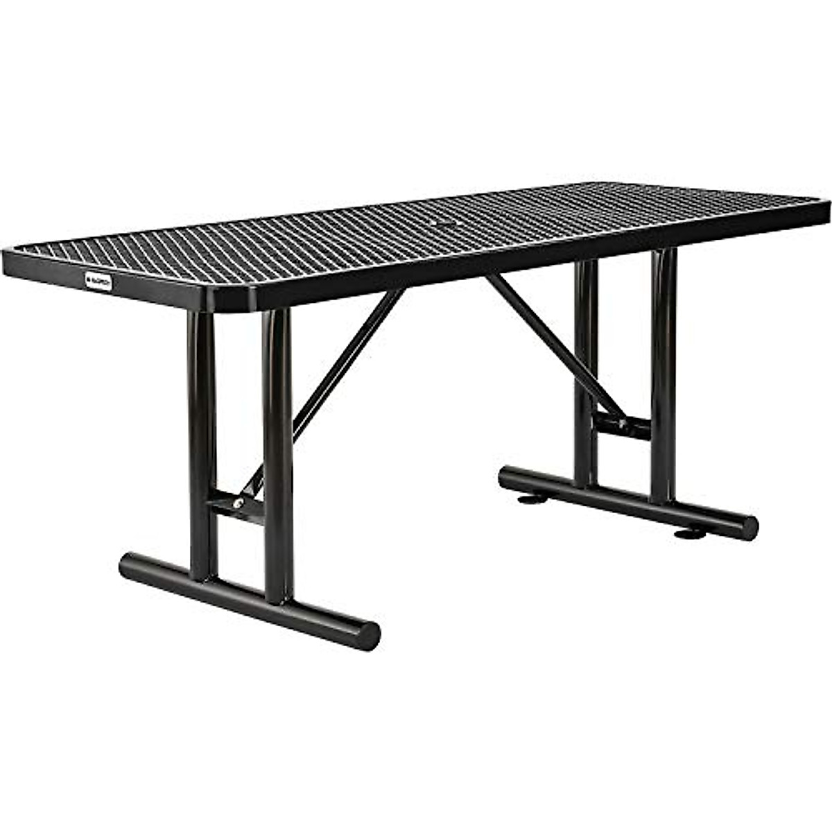 Global Industrial 6' Rectangular Expanded Metal Outdoor Table, Black