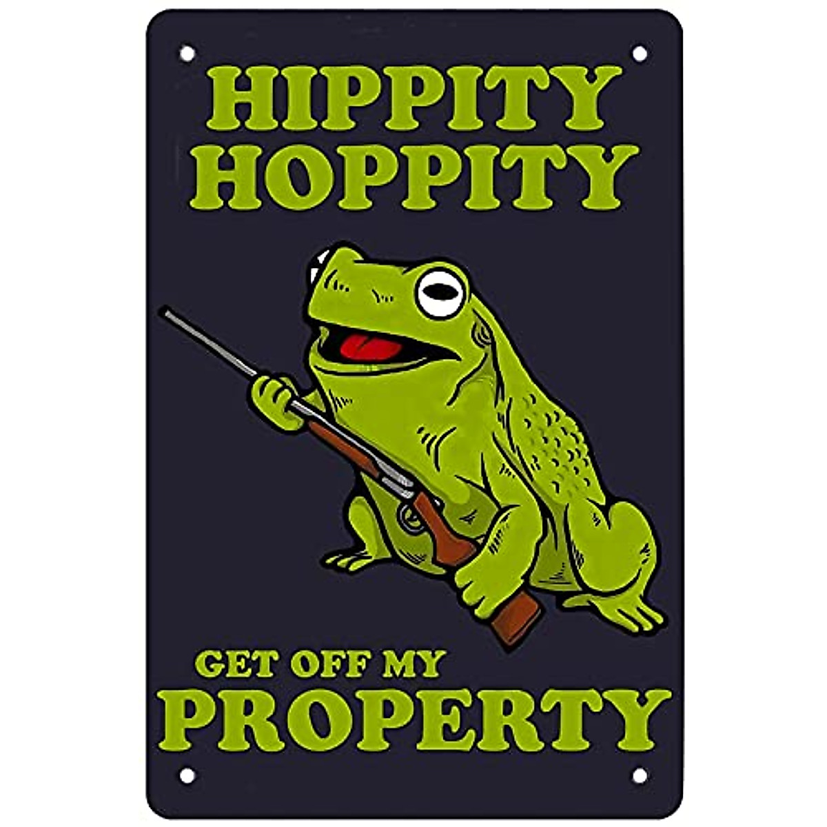 Rosefinch Stone Hippity Hoppity Get Off My Property, Retro Funny Metal Sheet Signs, Wall Decoration, Size:8 x 12