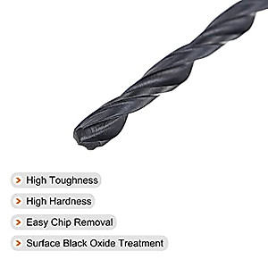 uxcell 6542 High Speed Steel Straight Shank Twist Jobber Drill Bit, Fully Ground Black Oxide Drill Bits 3.4mm Drill Diameter 70mm Total Length 2 Pcs