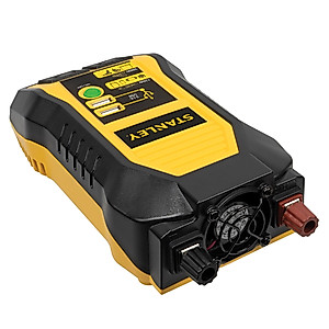 STANLEY PI500S Power Inverter 500W Car Converter: Dual AC Outlets, 3.1A USB Ports, 12V DC Adapter, Battery Clamps