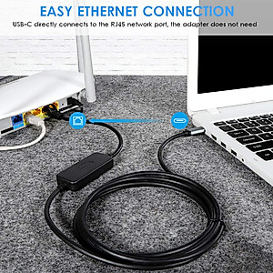 Moyina USB C to RJ45 Gigabit Ethernet Cable for MacBook Thunderbolt 3/Type-C, Windows, Chromebook, Surface Pro, Linux, Android Directly Connected to Switch, Router, Modem