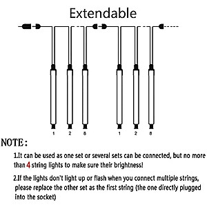 Purtuemy Christmas Lights Outdoor, Meteor Shower Lights 12 inch 8 Tubes LED Snow Falling Lights Icicle Cascading String Lights for Christmas Decoration Tree Garden Wedding Party Holiday, White