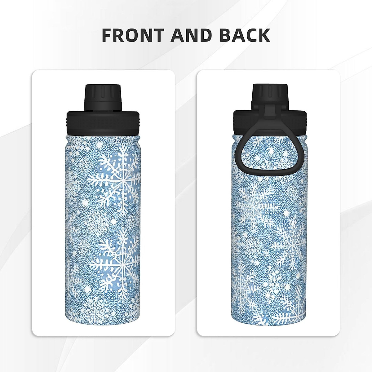 OOZ Blue and pink geometric pattern pattern 18 oz Sports Insulated Kettle Stainless Steel Water Bottles For Running Hiking Cycling Climbing,Blue and pink