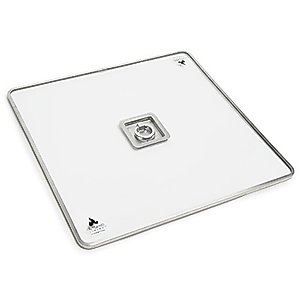 Outland Fire Table Tempered Glass Lid Insert for 36-Inch Square Series 410 Outdoor Propane Fire Pit Tables, Square 17-Inch x 5/16-Inch - Includes Bracket Set for Vertical Easy Slide Interior Storage