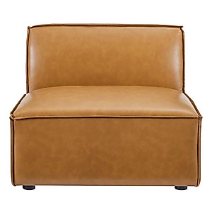 Modway Restore Vegan Leather Sectional 5-Seater Sofa in Tan