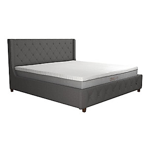 COSMOLiving by COSMOPOLITAN Mercer Upholstered Bed - King - Grey Linen