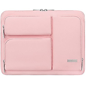 Lacdo Laptop Sleeve for Women, Laptop Sleeve Case for 13 inch New MacBook Air M2 A2681 M1 A2337 A2179 A1932, 13" New MacBook Pro M2 M1 A2338 A2251 A2289 A2159, 12.9" New iPad Pro Computer Bag, Peach