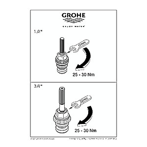 GROHE 07147000 Compression Cartridges, Chrome