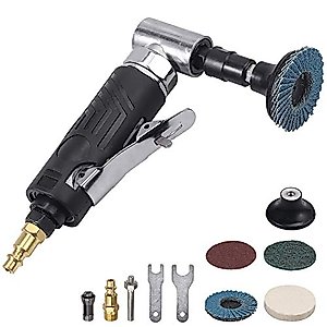 EYPINS Air Grinder,Compressed Air Angle Die Grinder 90 Degree Mini Sander Grinder Polisher Tool Set for Contour Grinding, Polishing, Milling