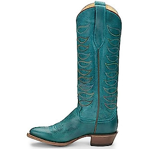 Justin Women's Whitley Western Boot Round Toe Turquoise 6 M US
