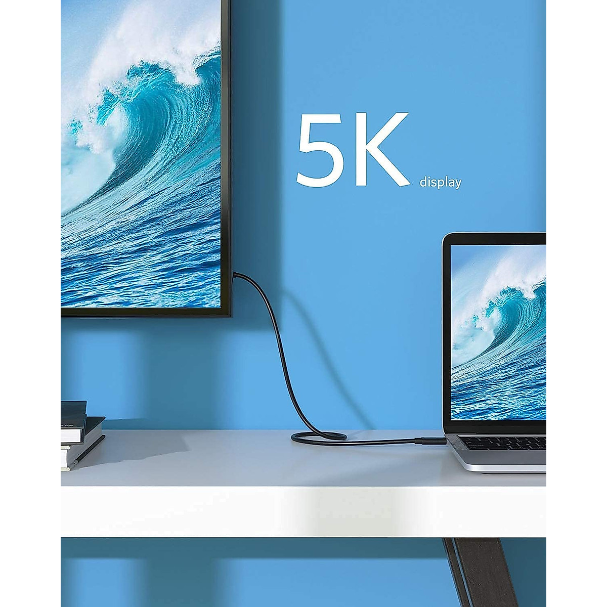 Anker Thunderbolt 3.0 Cable 1.6 ft Supports 100W Charging / 40Gbps Data Transfer & Anker USB C Hub, PowerExpand 8-in-1 USB C Adapter, with 100W Power Delivery, 4K 60Hz HDMI Port, 10Gbps USB C and 2 US