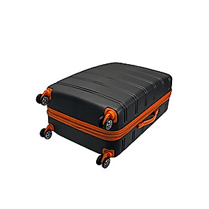 Rockland Melbourne Hardside Expandable Spinner Wheel Luggage, CHARCOAL, Checked Large 28"