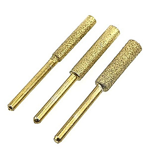 LUORNG Diamond Chainsaw Sharpener 6PCS 3Size Chain Saw Sharpening Wheel Carving Grinding Tools, Burr Grinding Stone File