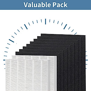 SUNRRA C545 Replacement S Filter Compatible with Winix C545, Part# 1712-0096-00, 2 HEPA + 8 Activated Carbon Filters